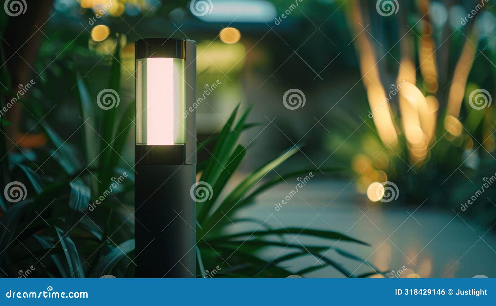 A Sleek and Modern Motion Sensor Light Mounted on a Pillar Providing ...