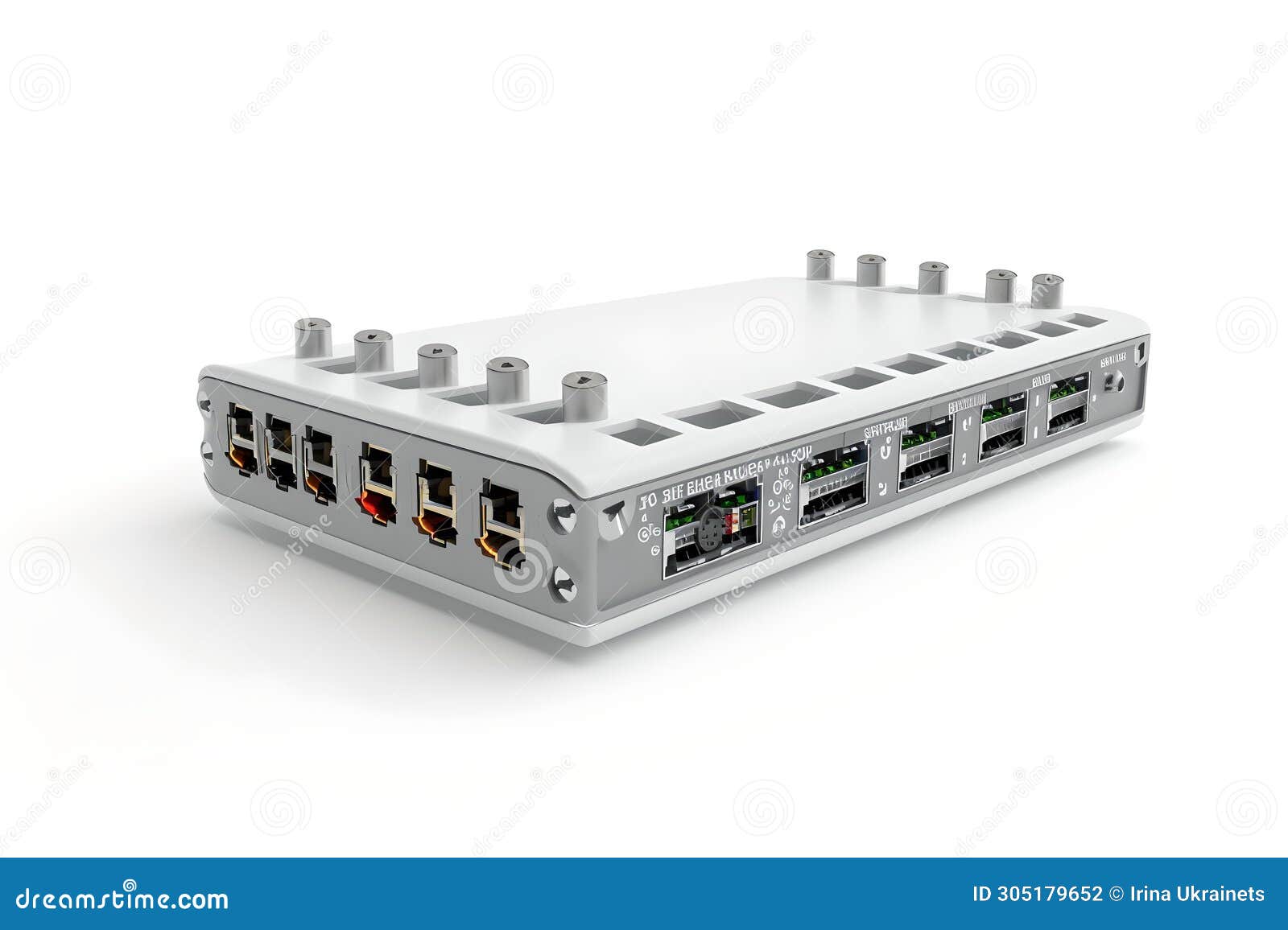 Sleek Modern Network Switch Isolated on White. Essential for Office ...