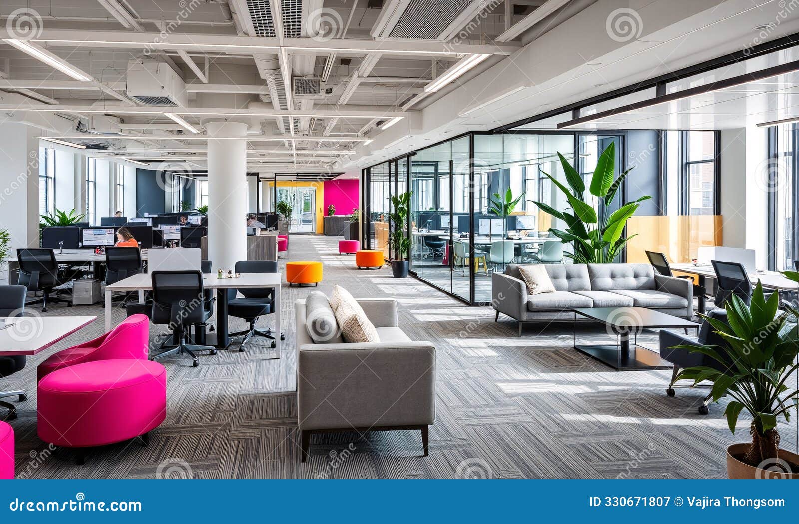 A Sleek and Modern Office Interior Designed for Collaboration and ...