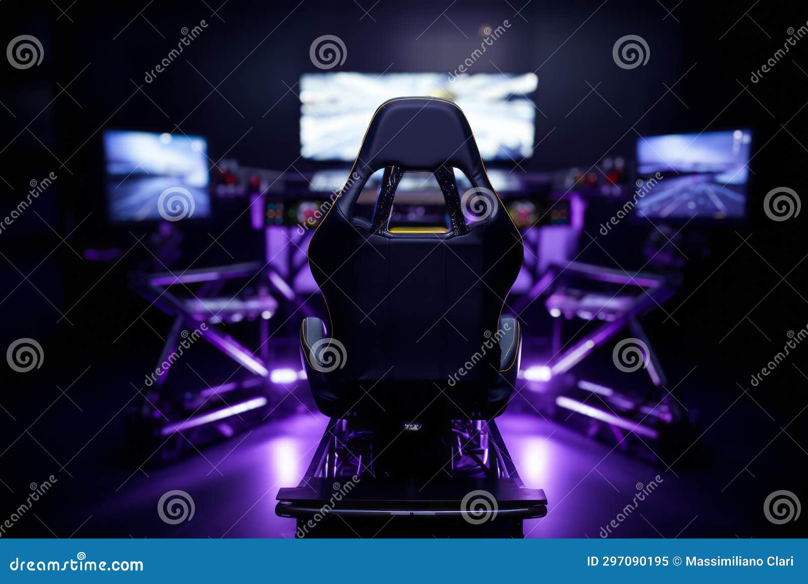 A Sleek and Modern Racing Cockpit with a Formula Wheel, Surrounded by ...