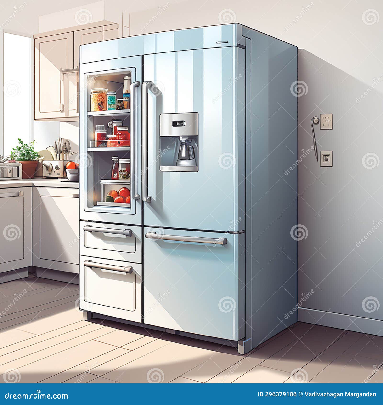 Refrigerator stock photo. Image of finish, efficient - 296379186