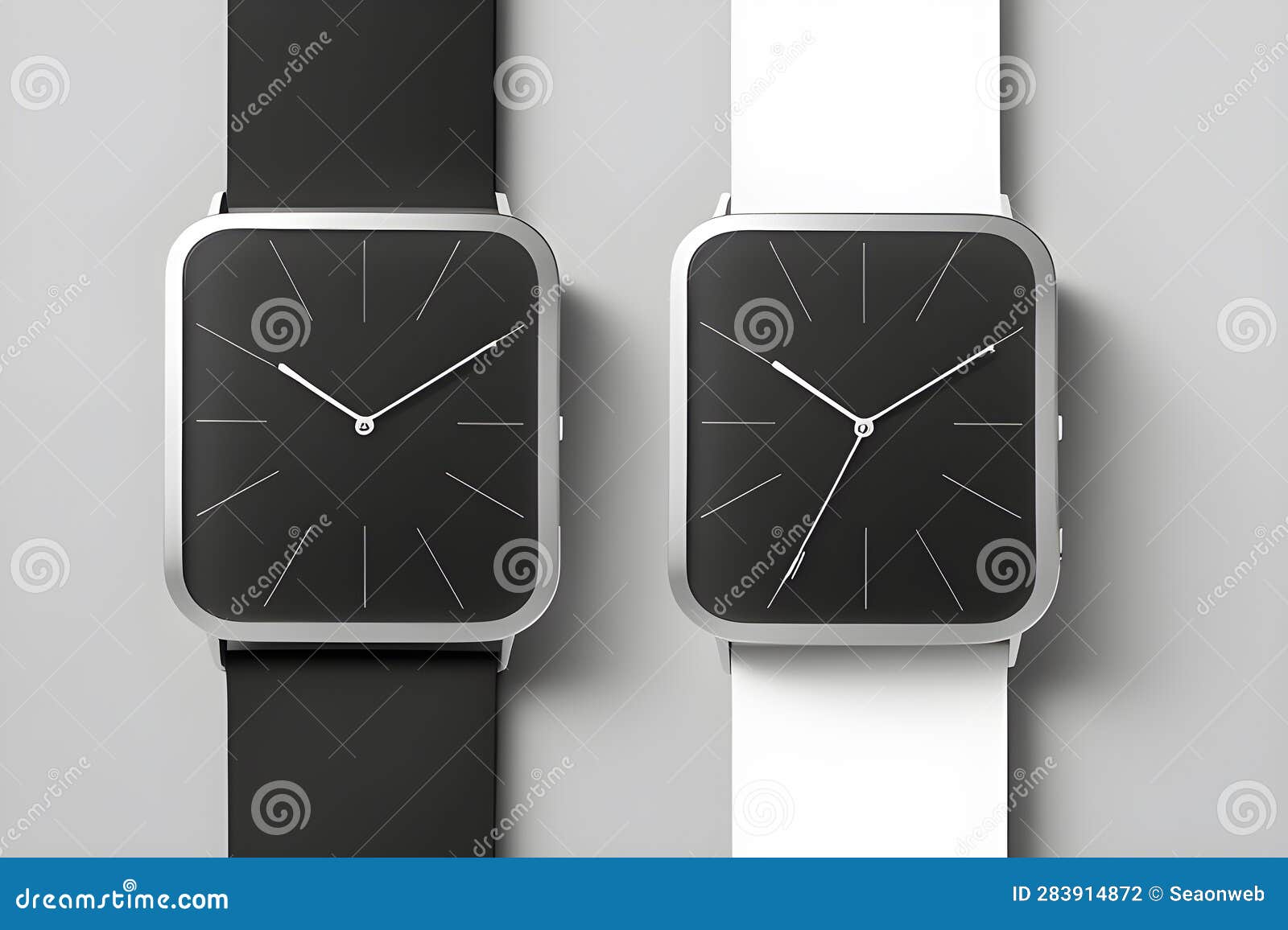 A Sleek and Modern Silicon Rectangle Watch Design Stock Illustration ...