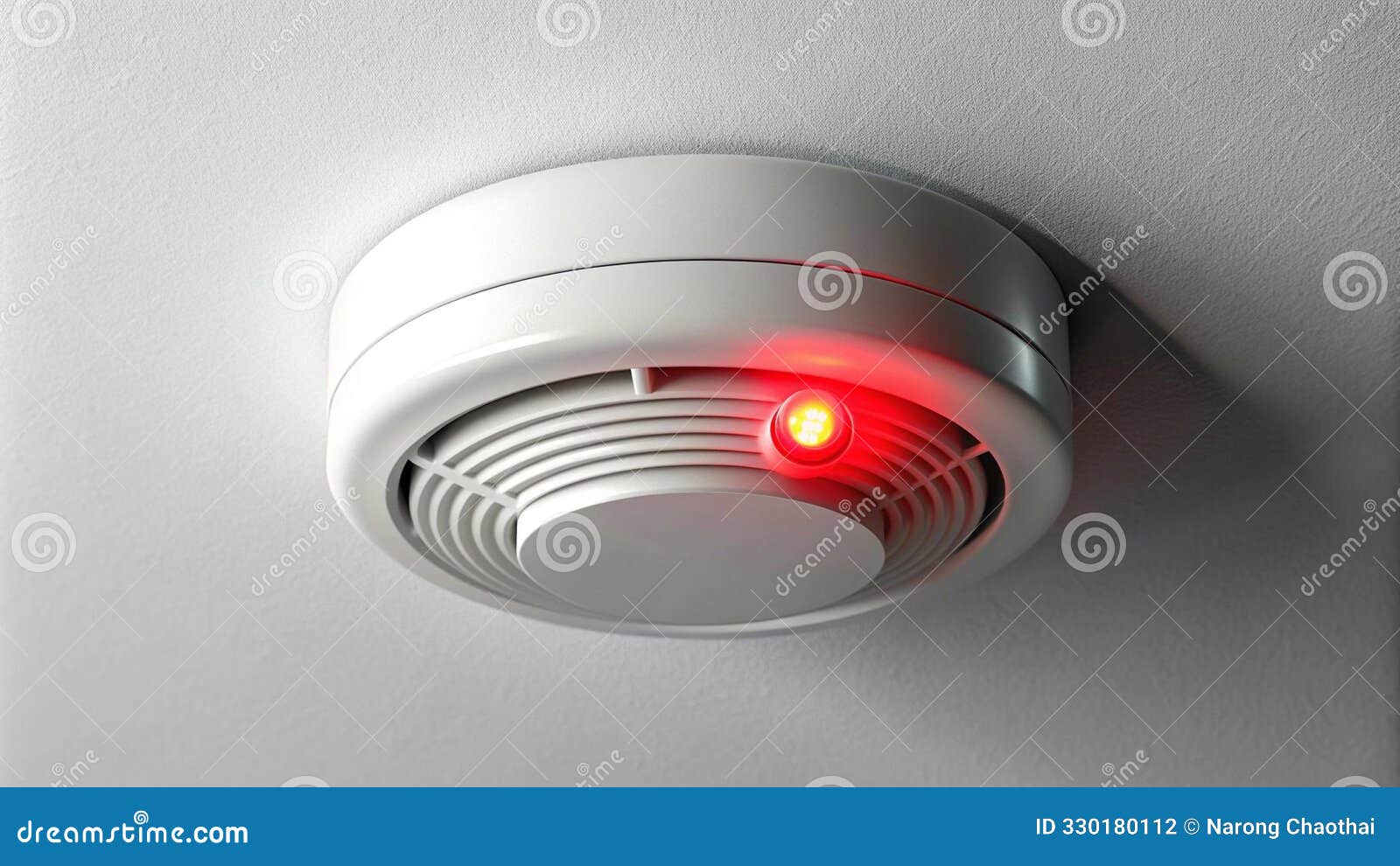 Sleek and Modern Smoke Detector with Red LED Indicator Generative AI ...