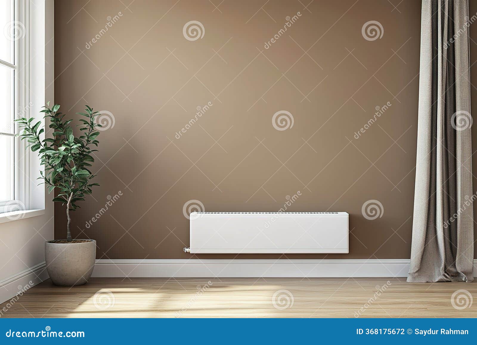 White Baseboard Trim Meets Light Brown Wooden Floor. Interior Detail In ...