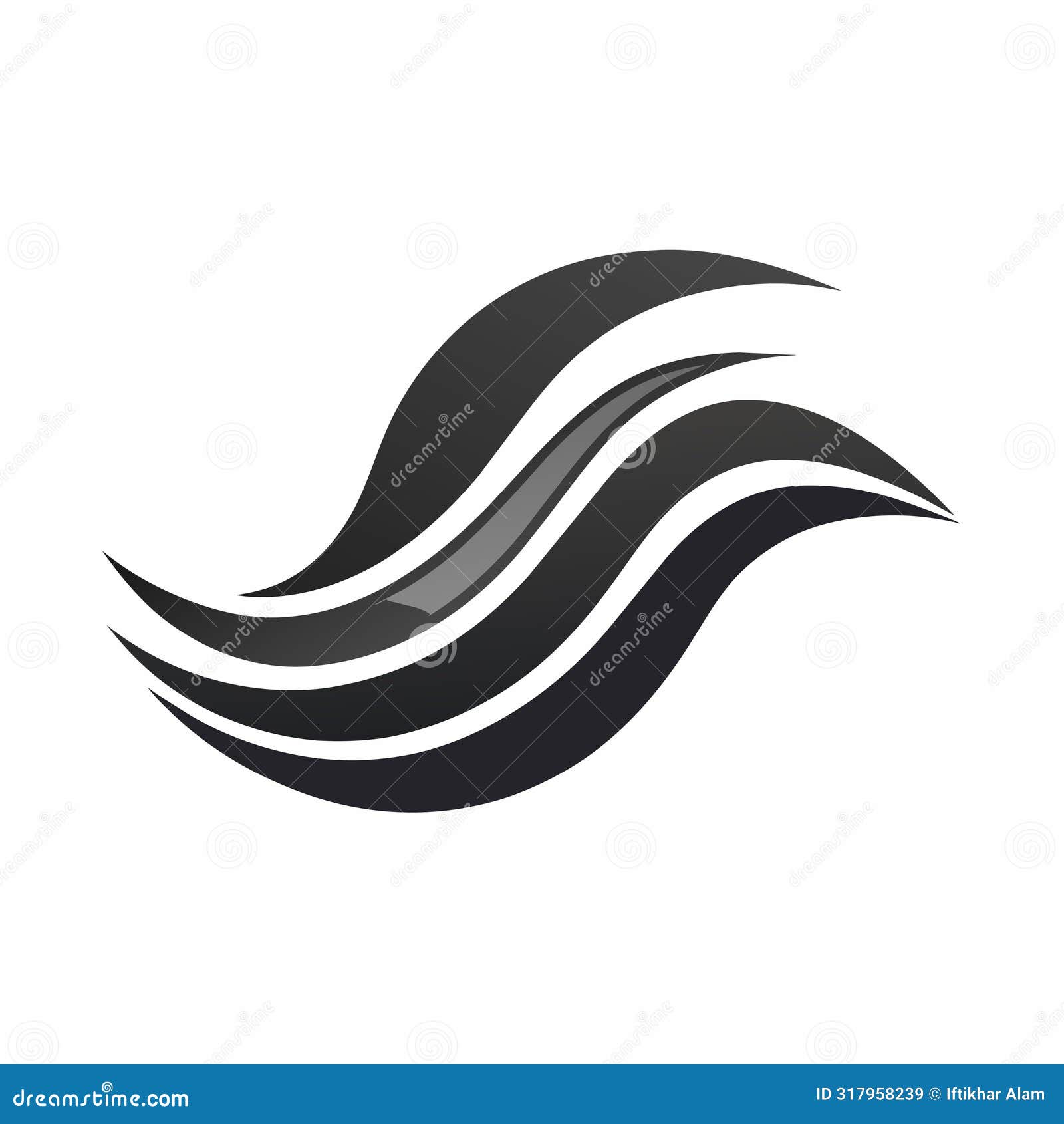 Sleek Monochromatic Logo Featuring a Subtle Wave Pattern, a Sleek ...