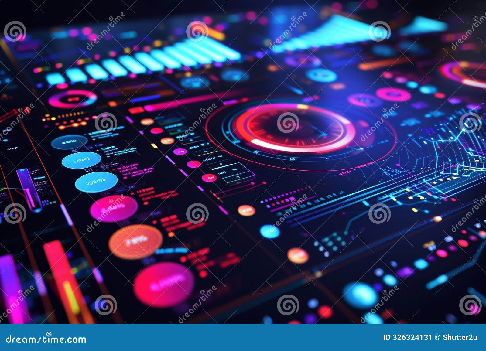 Sleek Neon Data Analysis Interface the Nerve Center of Digital Strategy ...