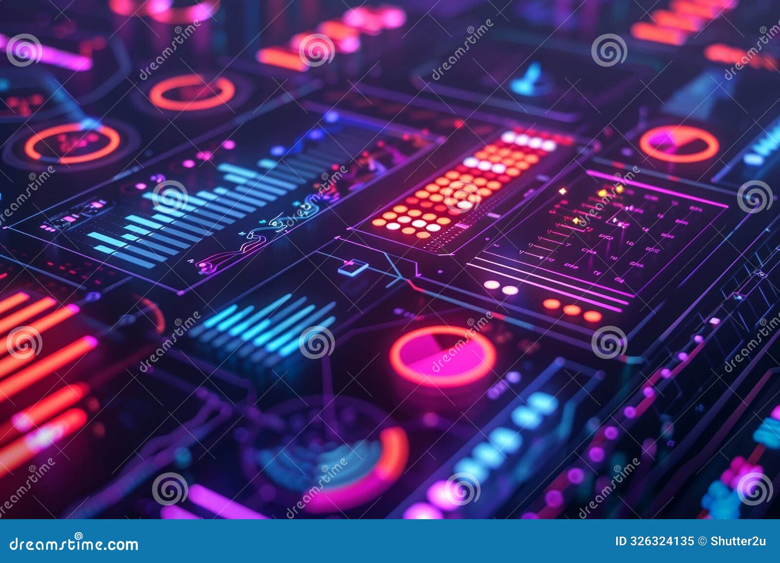 Sleek Neon Data Analysis Interface The Nerve Center Of Digital Strategy ...