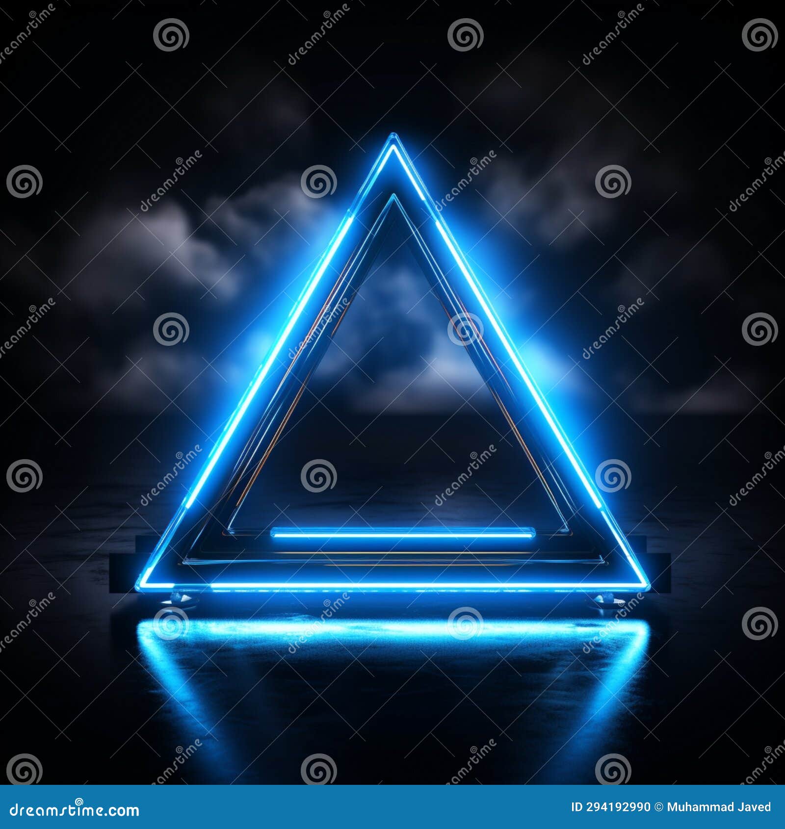 Sleek Neon Design a Striking Blue Triangle Element Stands Out Stock ...