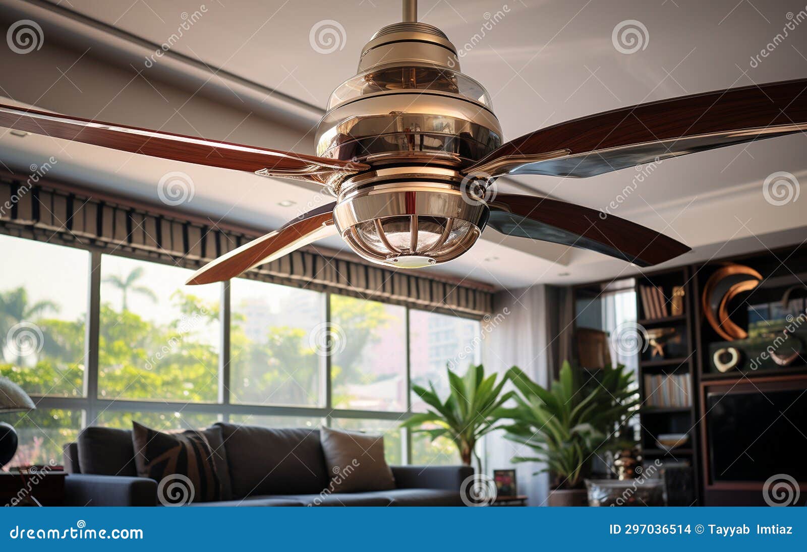 Sleek Overhead Fan on Generative Ai . Stock Illustration - Illustration ...