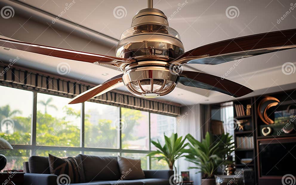 Sleek Overhead Fan on Generative Ai . Stock Illustration - Illustration ...