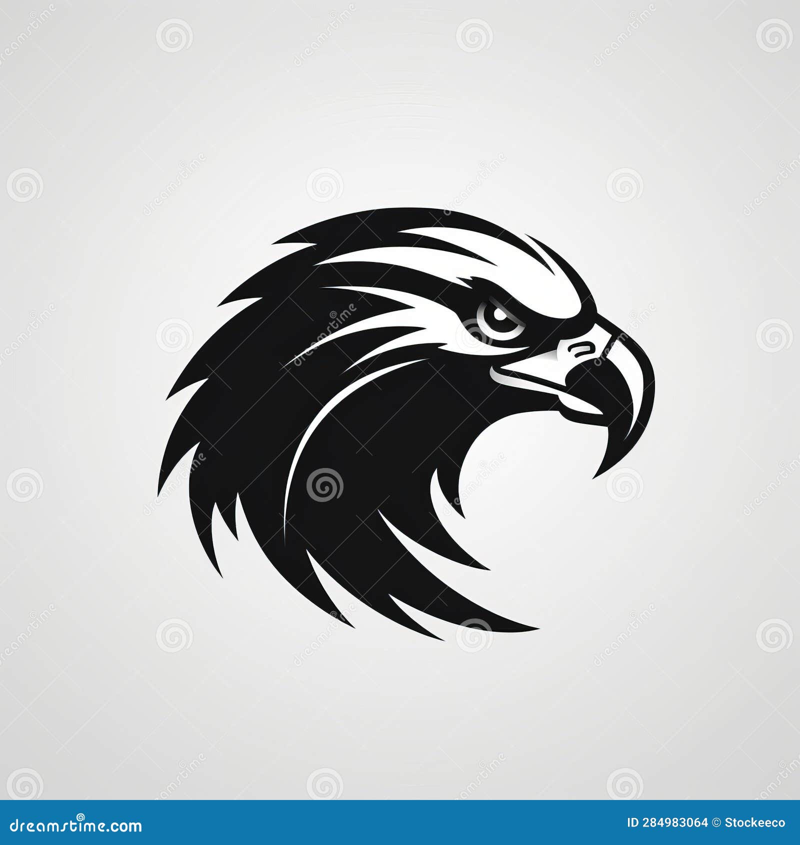 Sleek and Polished Black Eagle Icon with Refined Lines and Precise ...