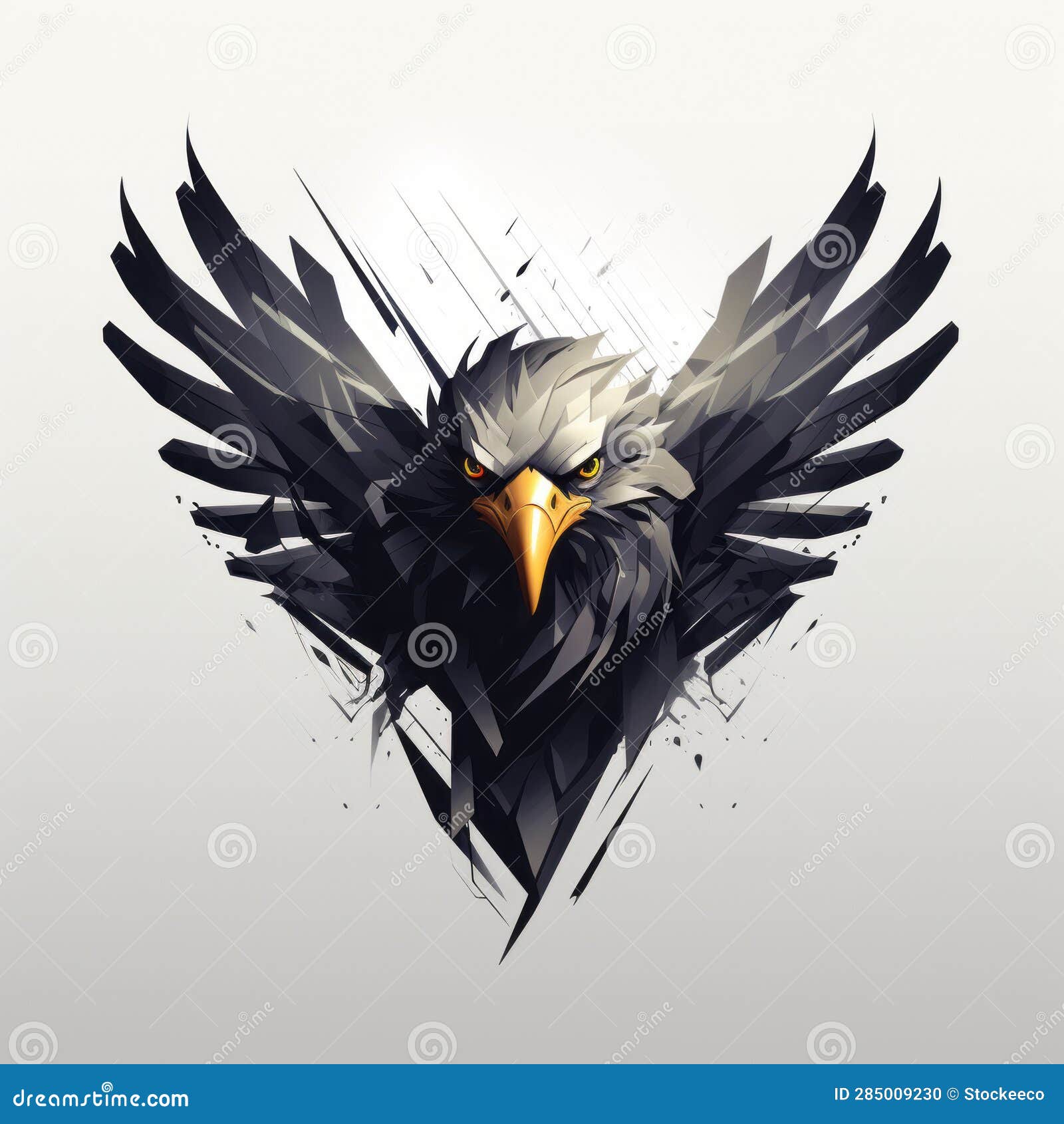 Sleek and Polished Black Eagle Icon with Refined Lines and Precise ...