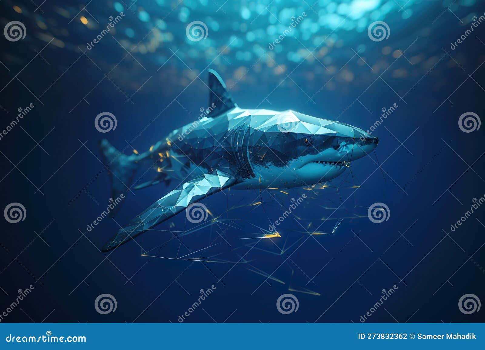 A Sleek and Powerful Shark Swimming in the Ocean. Generative AI Stock ...