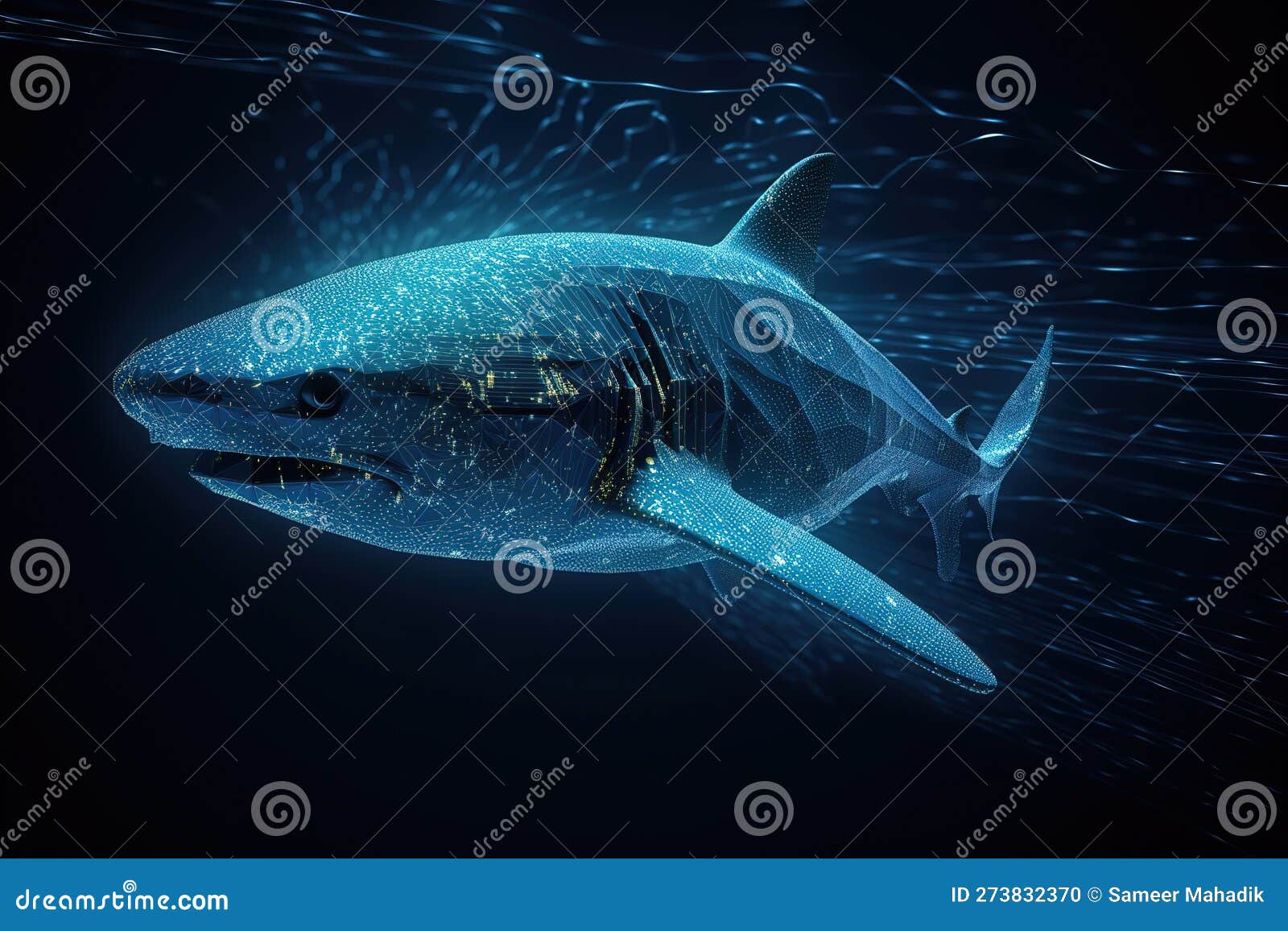 A Sleek and Powerful Shark Swimming in the Ocean. Generative AI Stock ...