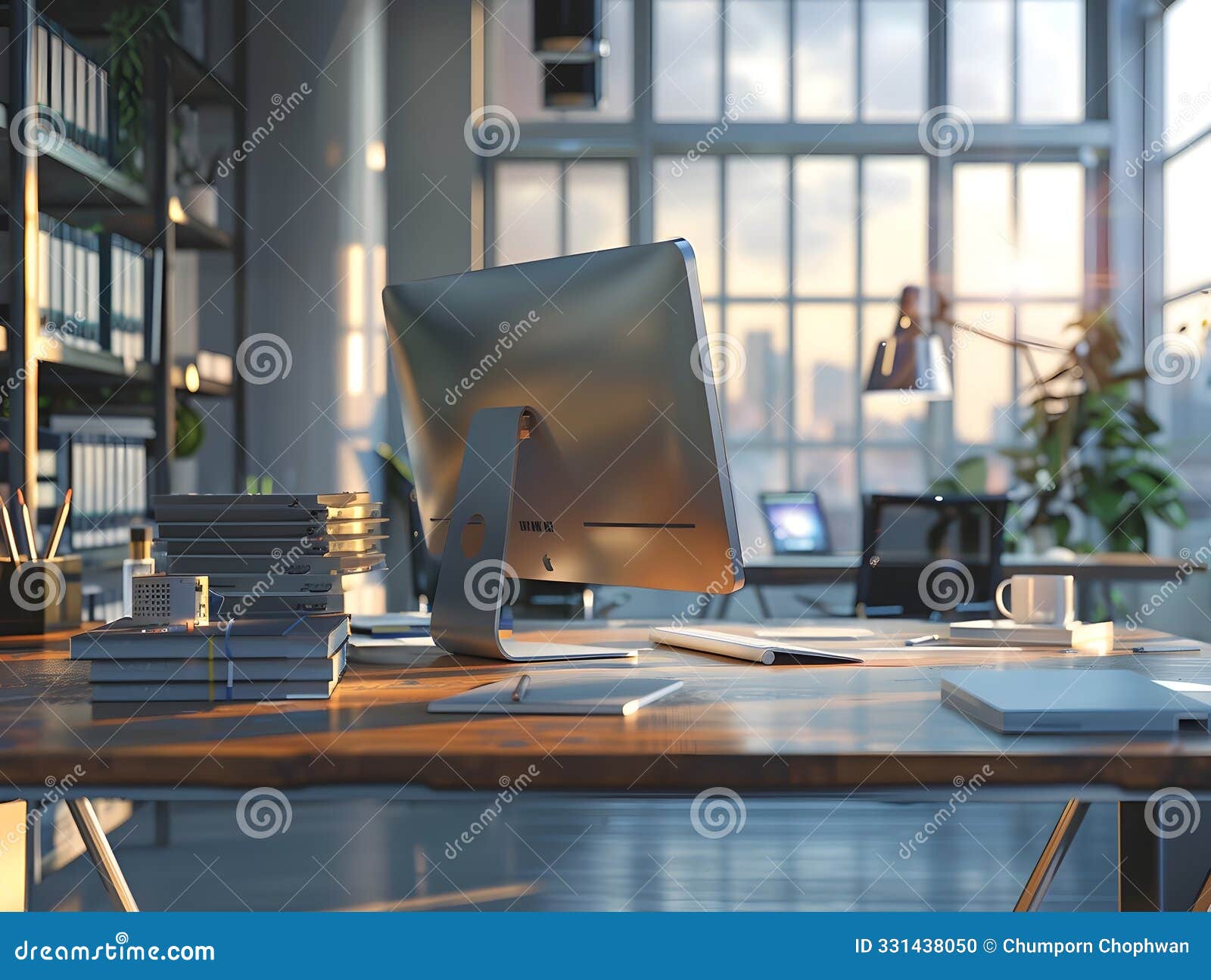 Sleek and Productive 3D Rendered Professional Work Environment Stock ...