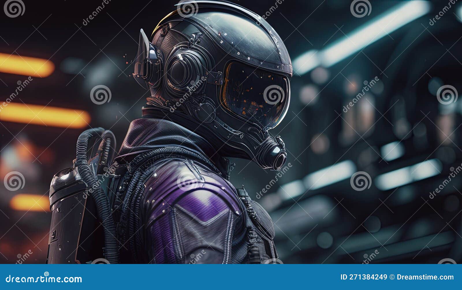 Sleek Raypunk Scape Explorer Digital Art Illustration, Generative AI ...