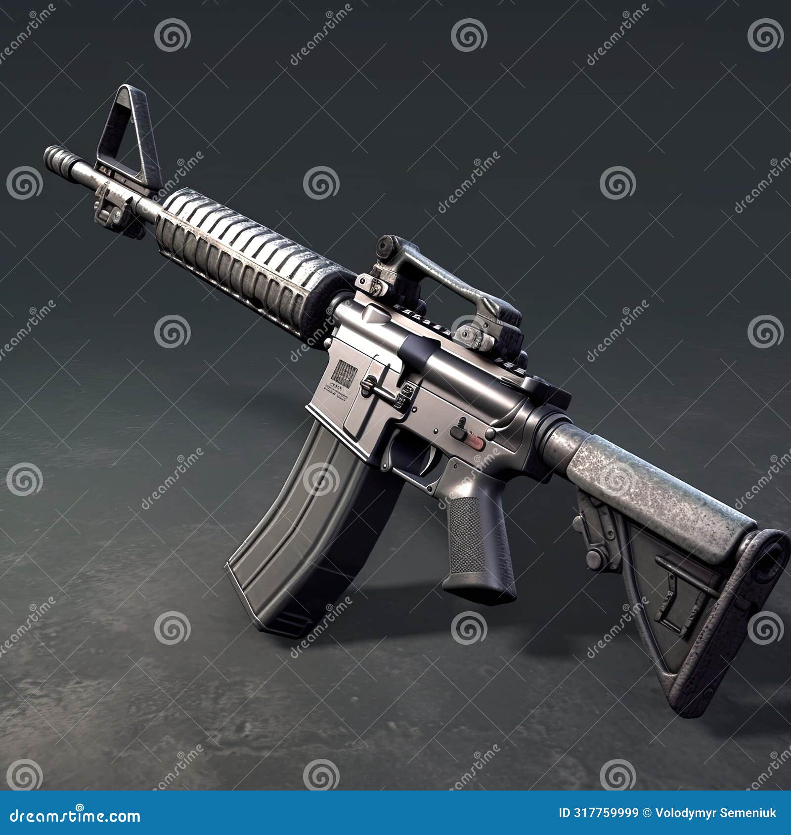 Sleek Realistic Mockup of a Modern Machine Gun Displayed on a Dark ...