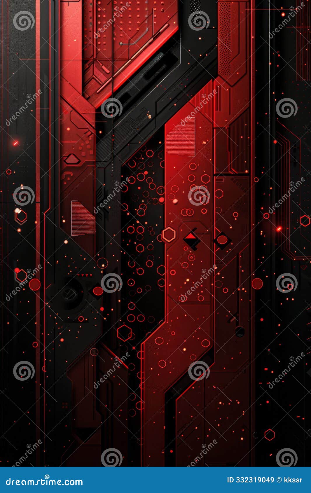 Sleek Red and Black Hexagon and Dot Design for a Technological Edge ...