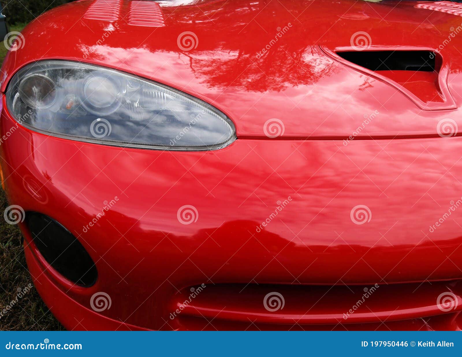 Front View of a Sleek Red Sports Car Stock Photo - Image of bumper ...