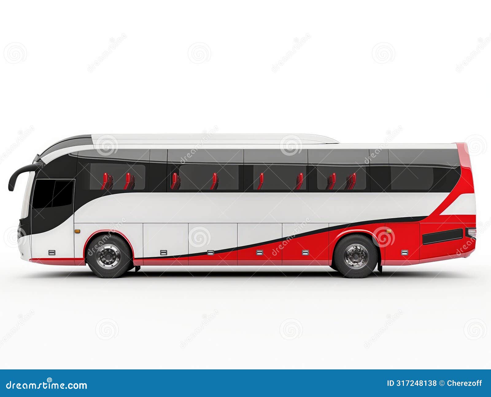Modern Tour Bus on White Background Stock Photo - Image of group ...