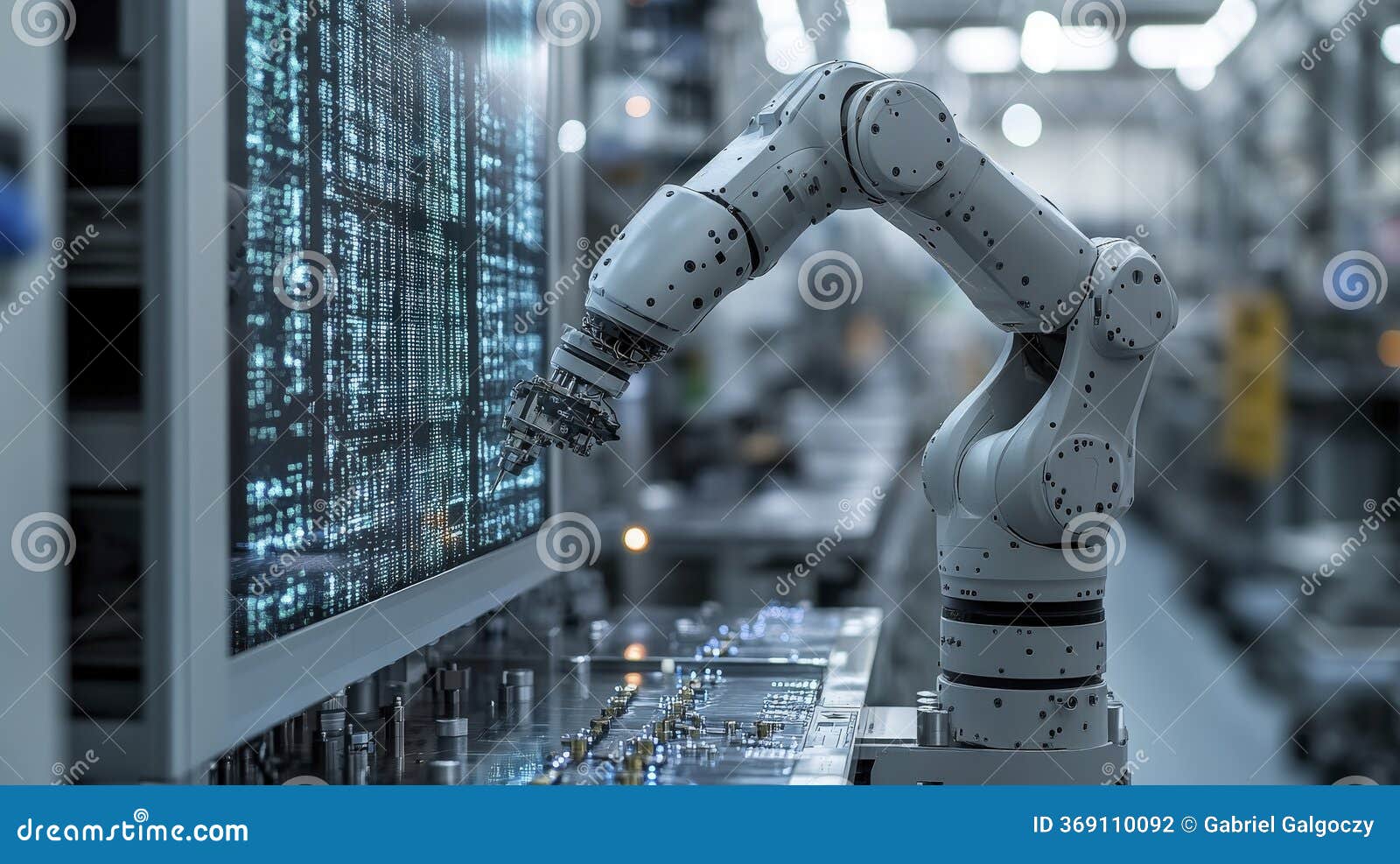 Sleek Robotic Arm In Automated Manufacturing Assembly Line Stock Image ...