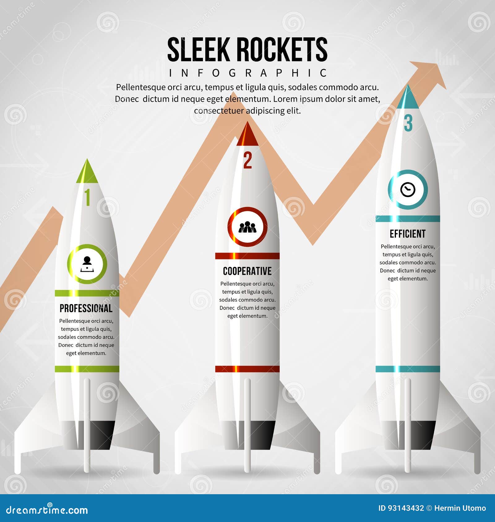 Sleek Rocket Infographic stock vector. Illustration of segment - 93143432