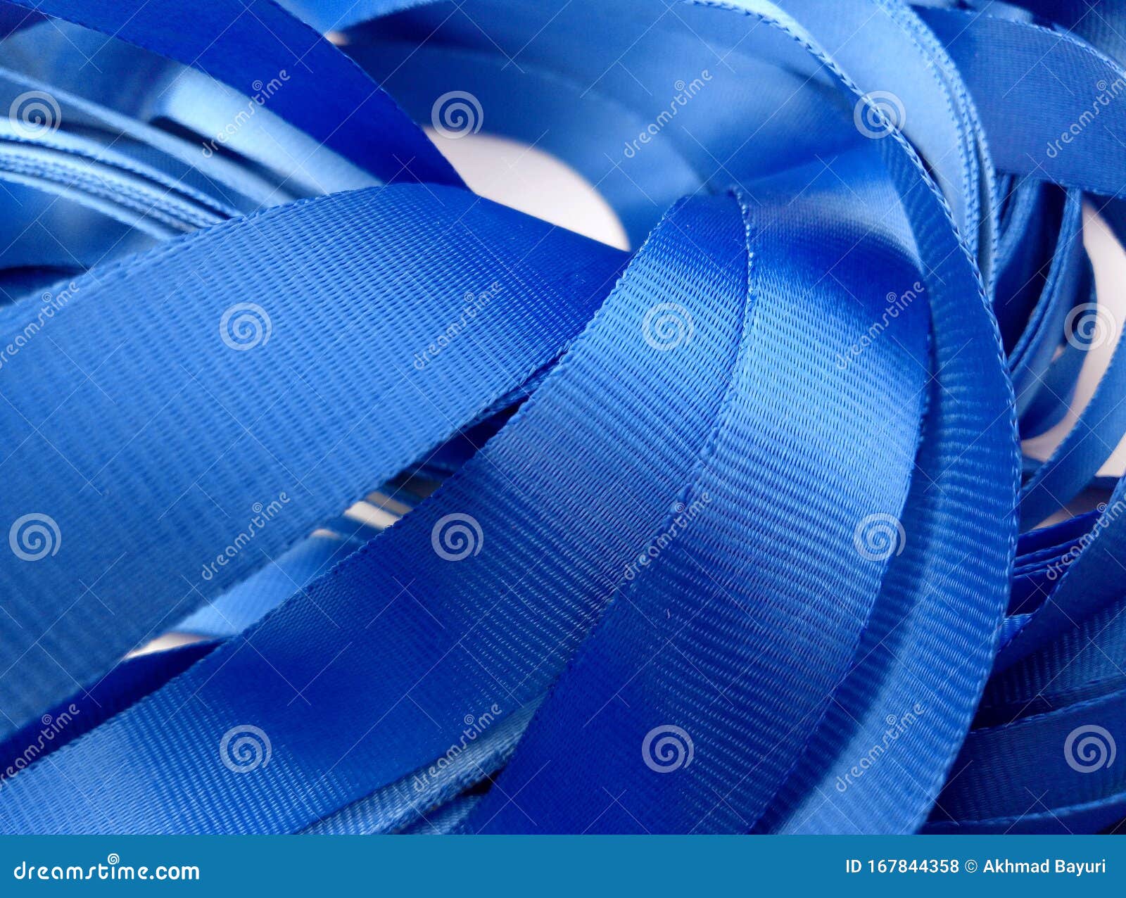 Sleek and Shiny Blue Ribbons with Texture Surface Stock Photo - Image ...