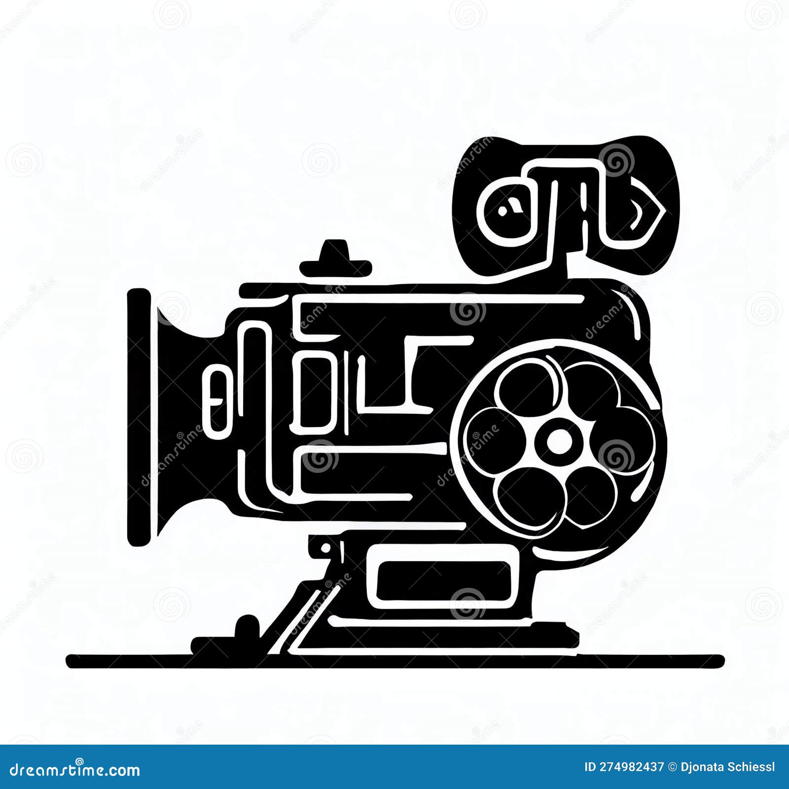 A Sleek Silhouette of a Handheld Cinema Camera Stock Illustration ...