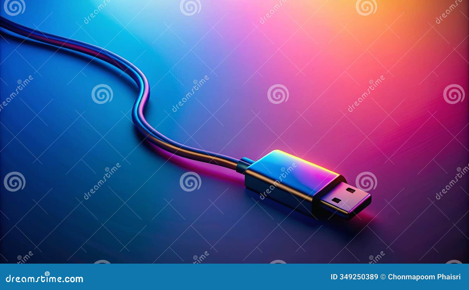 Sleek Silhouette USB Cable a Continuous Line Drawing for Modern Digital ...