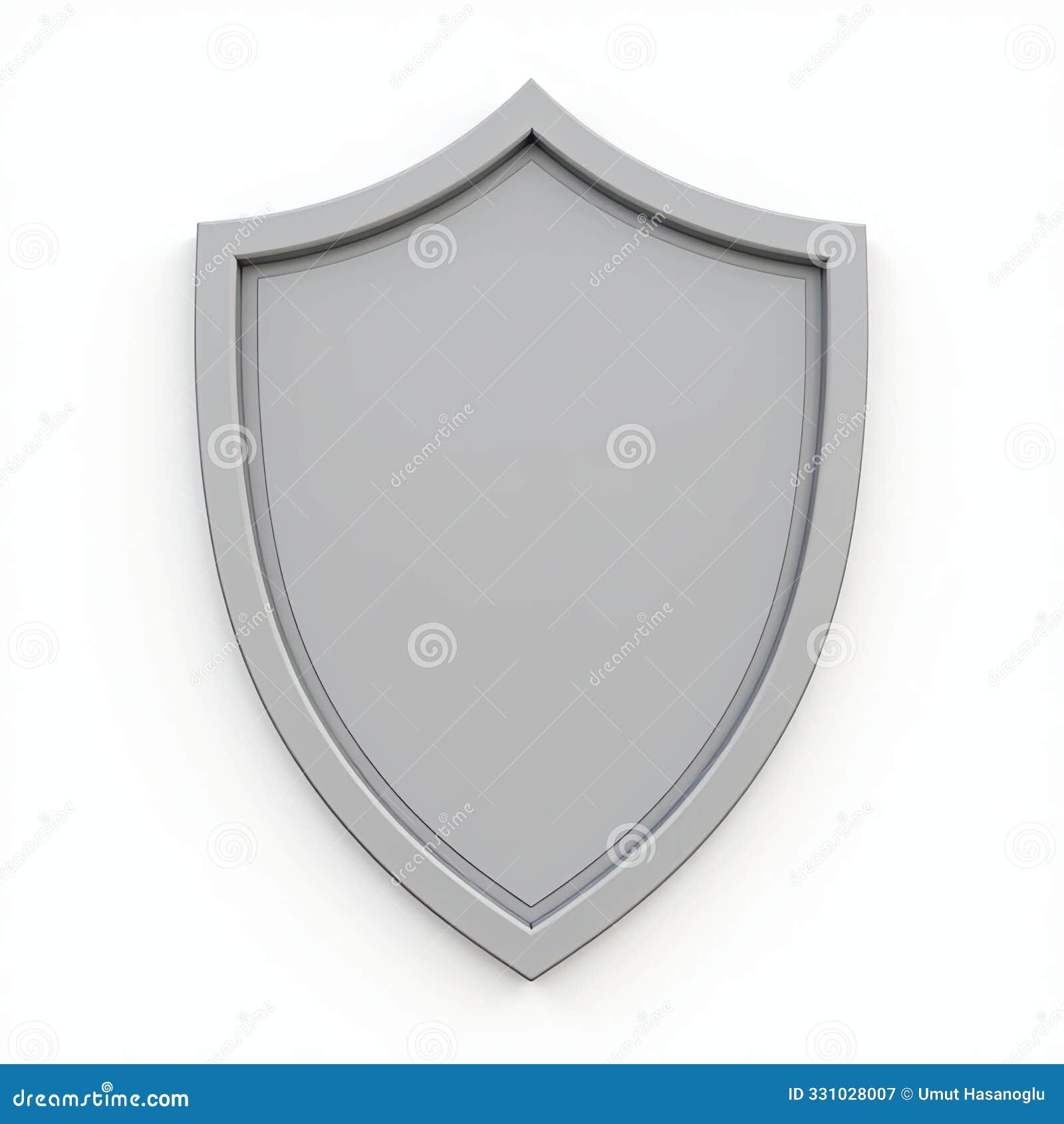 A Sleek, Silver-colored Shield Icon on a Plain White Background. Stock ...
