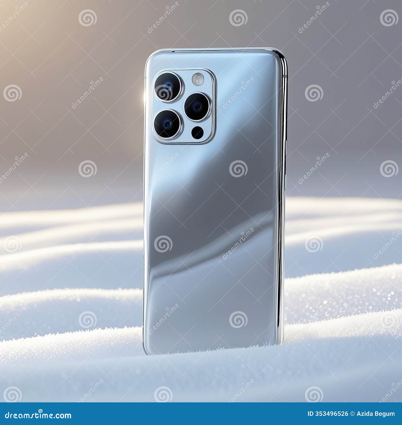 Sleek Silver Flagship Smartphone With Triple Camera Royalty-Free Stock ...