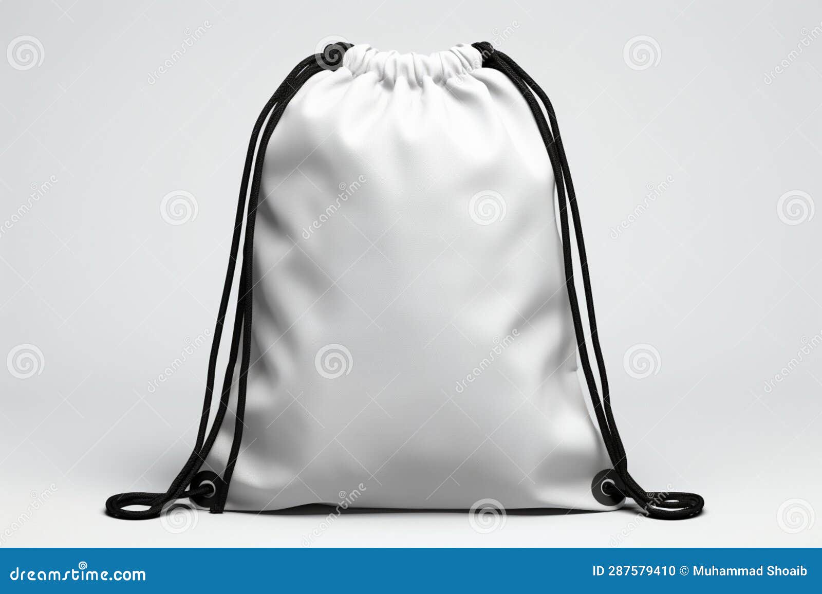 Sleek Simplicity White Drawstring Bag Complemented by a Functional ...