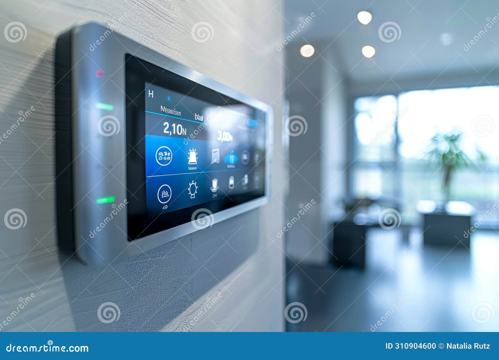 Sleek Smart Home Interface on a Wall, Offering Seamless Control Over ...