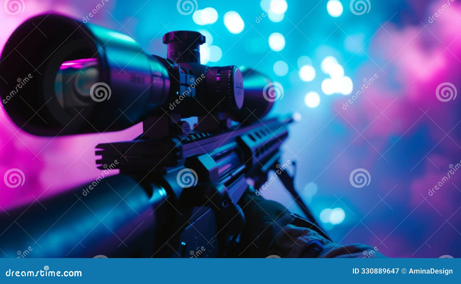 Experience the Thrill of a Hightech Sniper Rifle in a Vibrant, Colorful ...