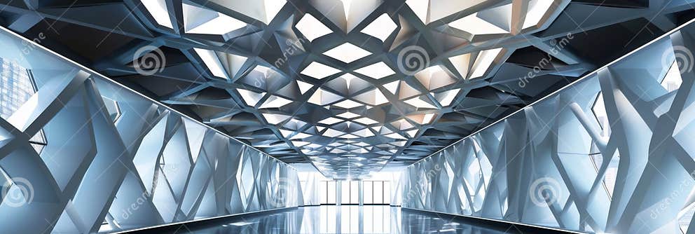A Sleek and Sophisticated Ceiling Design Featuring a Repeating Pattern ...