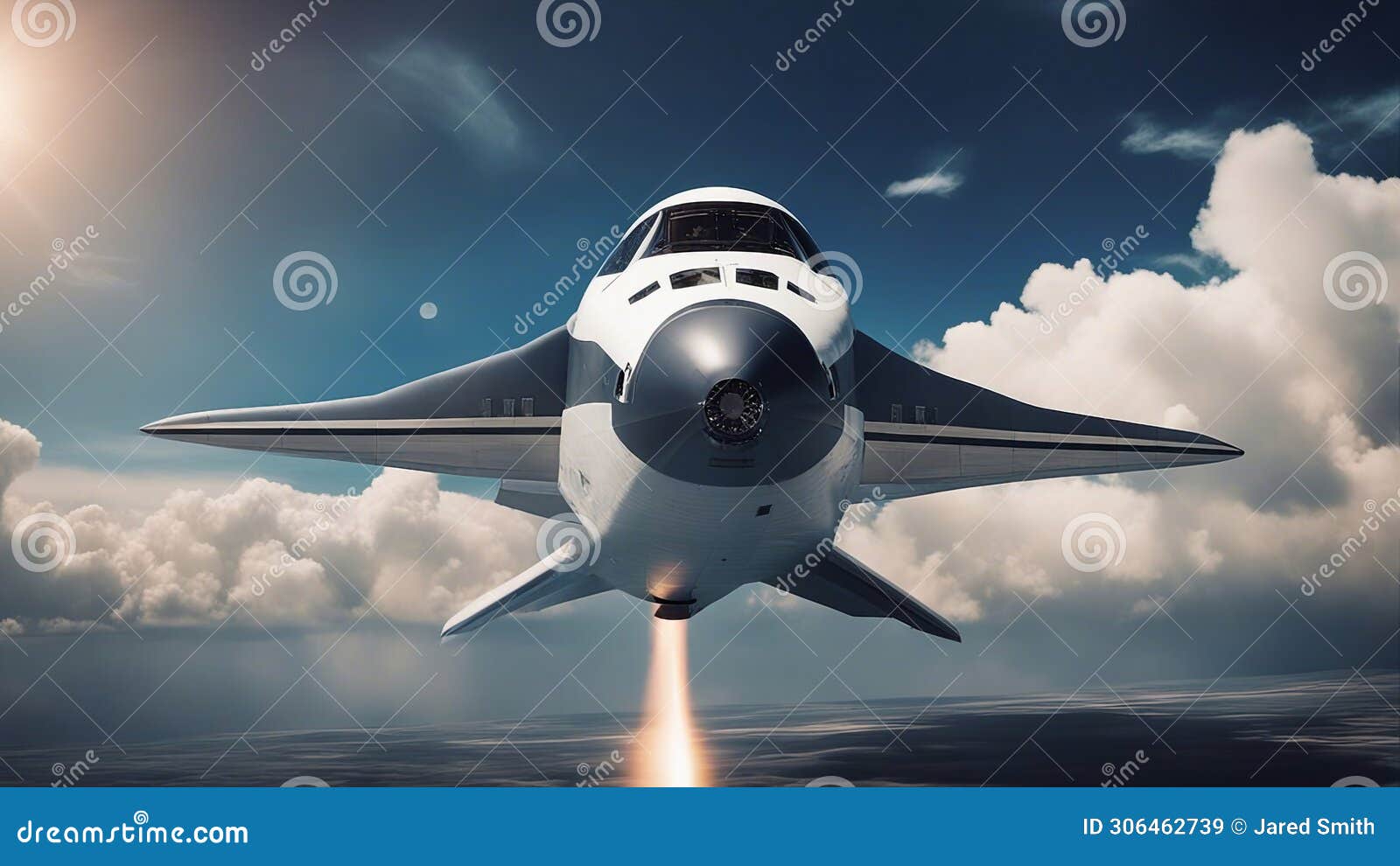 A Sleek Space Shuttle with a Silver and Blue Color Scheme and a Winged ... A Sleek Space Shuttle with a Silver and Blue Color Scheme and a Winged ...
