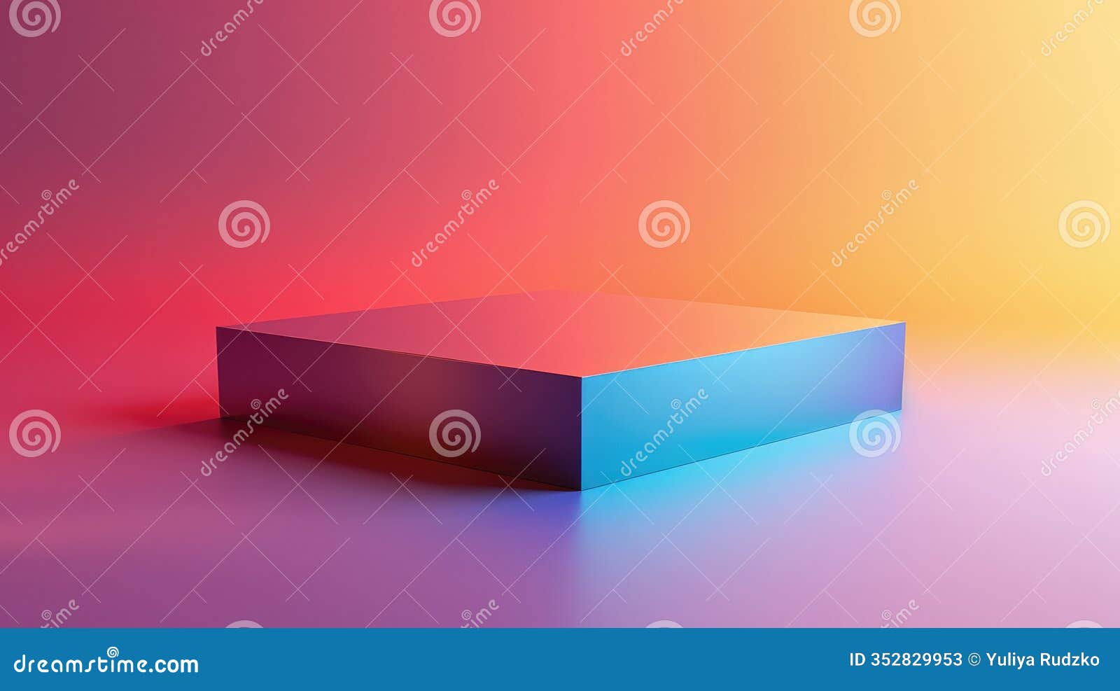 Sleek Square Platform on Vibrant Gradient Background, Perfect for ...