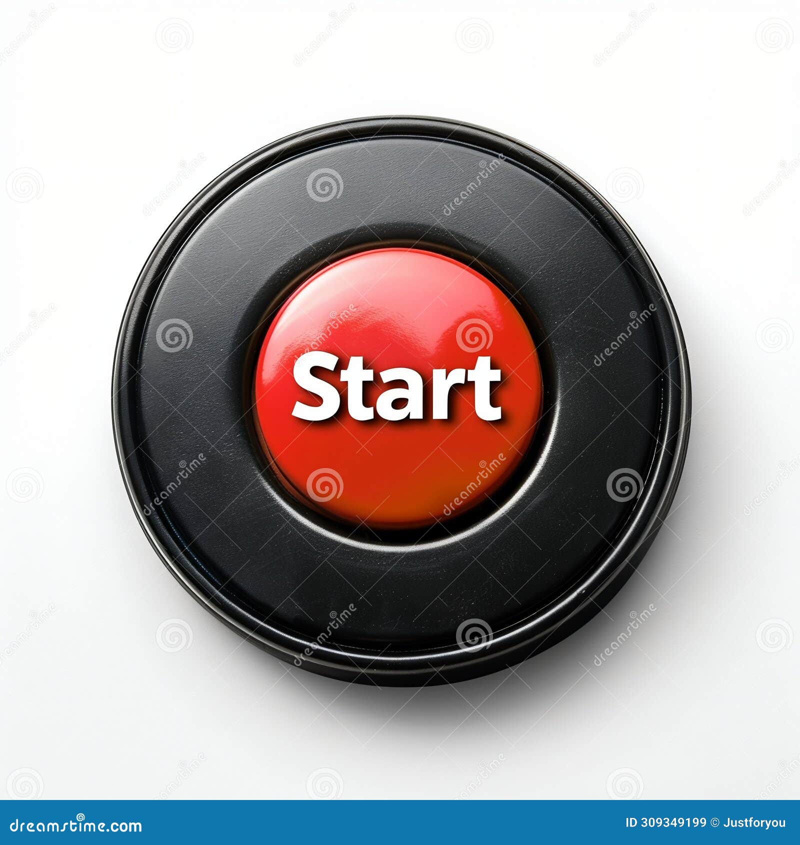Sleek Start Button Isolated on White. Generative Ai Stock Illustration ...