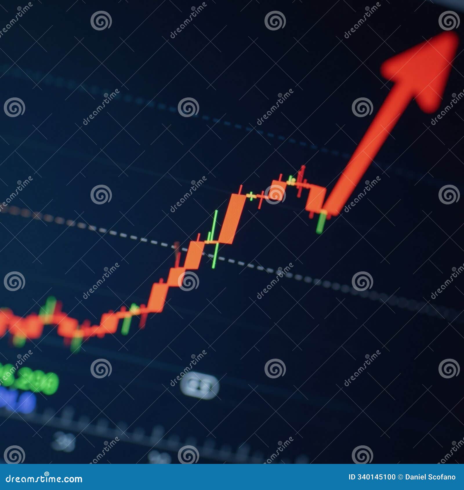 Sleek Stock Market Graph with Bold Colors Indicating Continuous Growth ...
