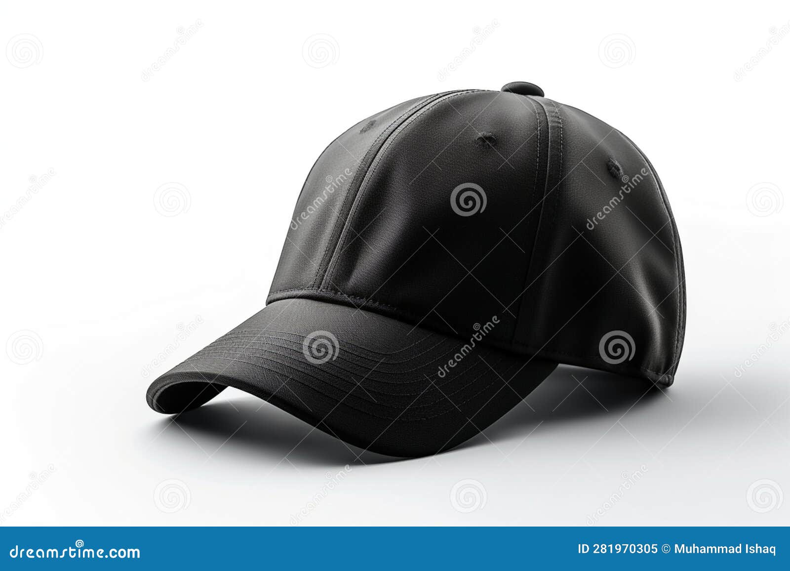 Sleek and Stylish, Empty Realistic Black Cap Mockup on White Background ...