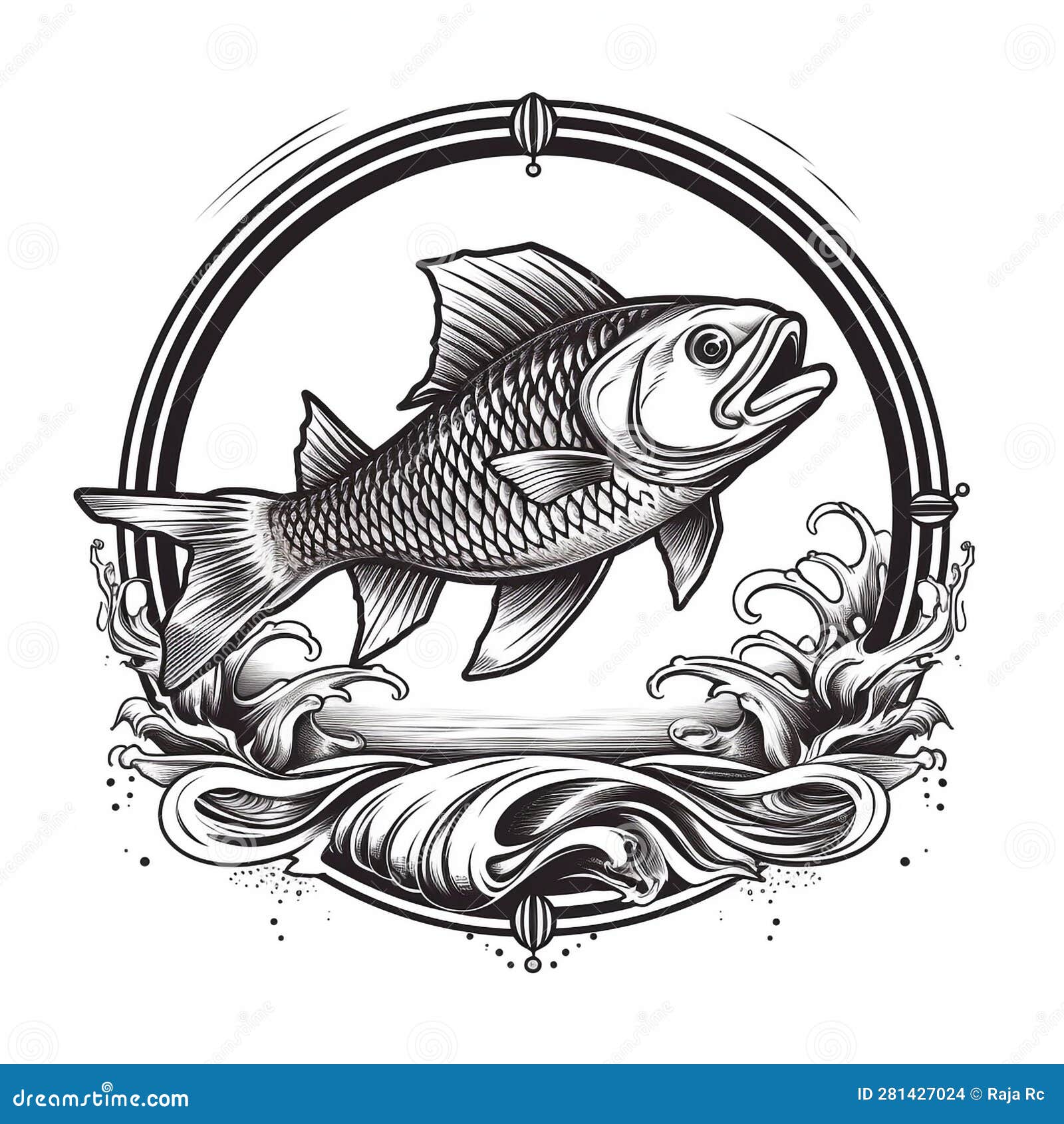 Fish, Fishing logo stock illustration. Illustration of fish - 281427024