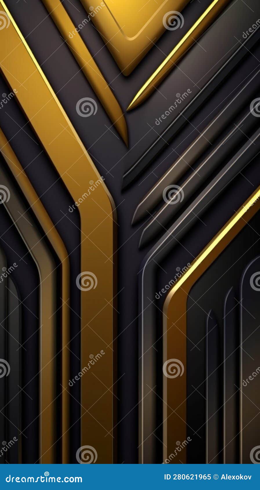Sleek and Stylized Dark Gray Lines on a Gold Background . Stock ...