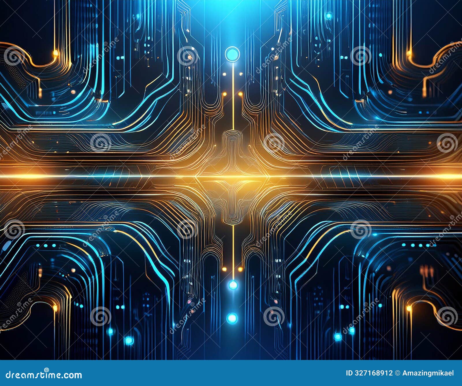 Sleek Technology Background with Circuit Patterns and Glowing Lines ...