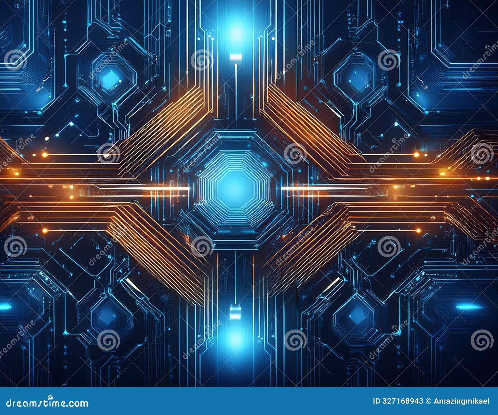 Sleek Technology Background with Circuit Patterns and Glowing Lines ...