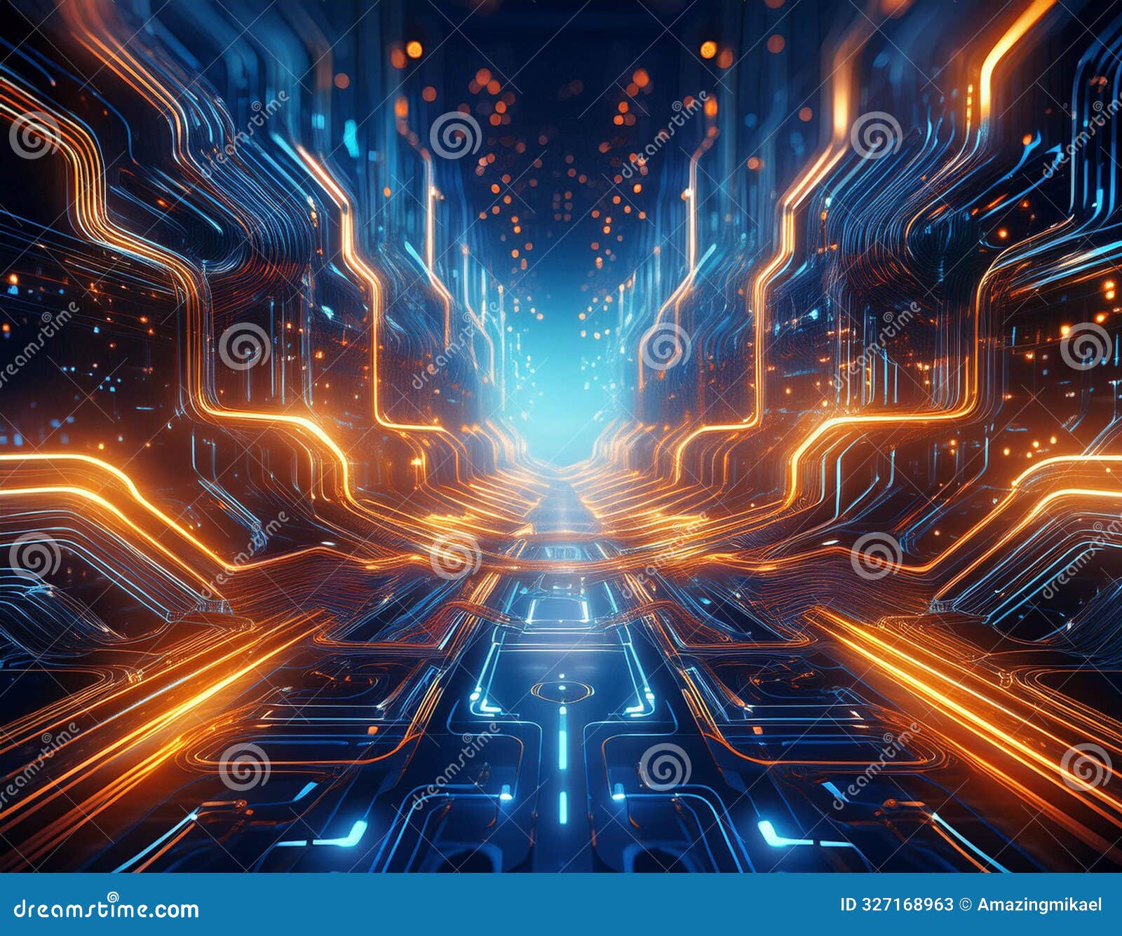 Sleek Technology Background with Circuit Patterns and Glowing Lines ...