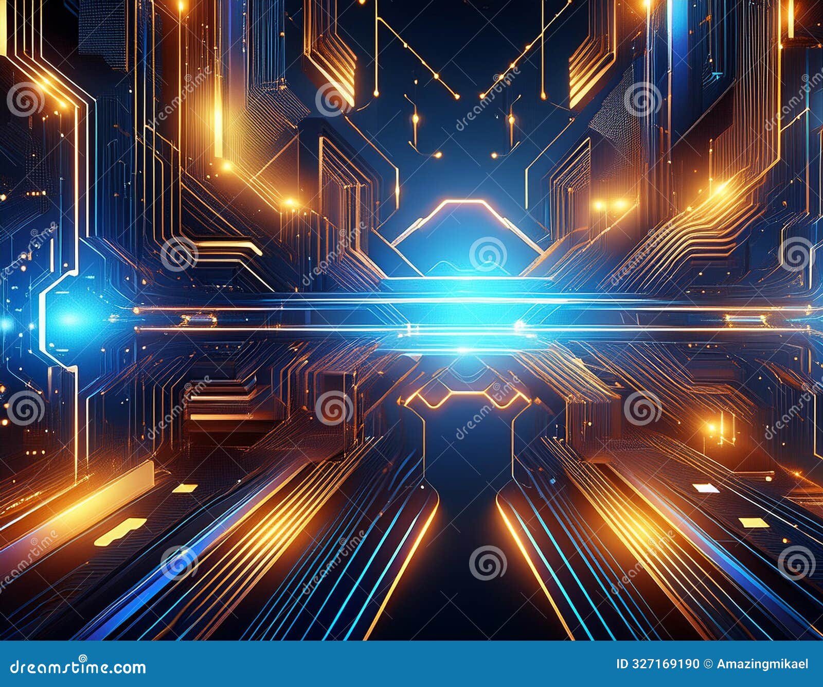 Sleek Technology Background with Circuit Patterns and Glowing Lines ...