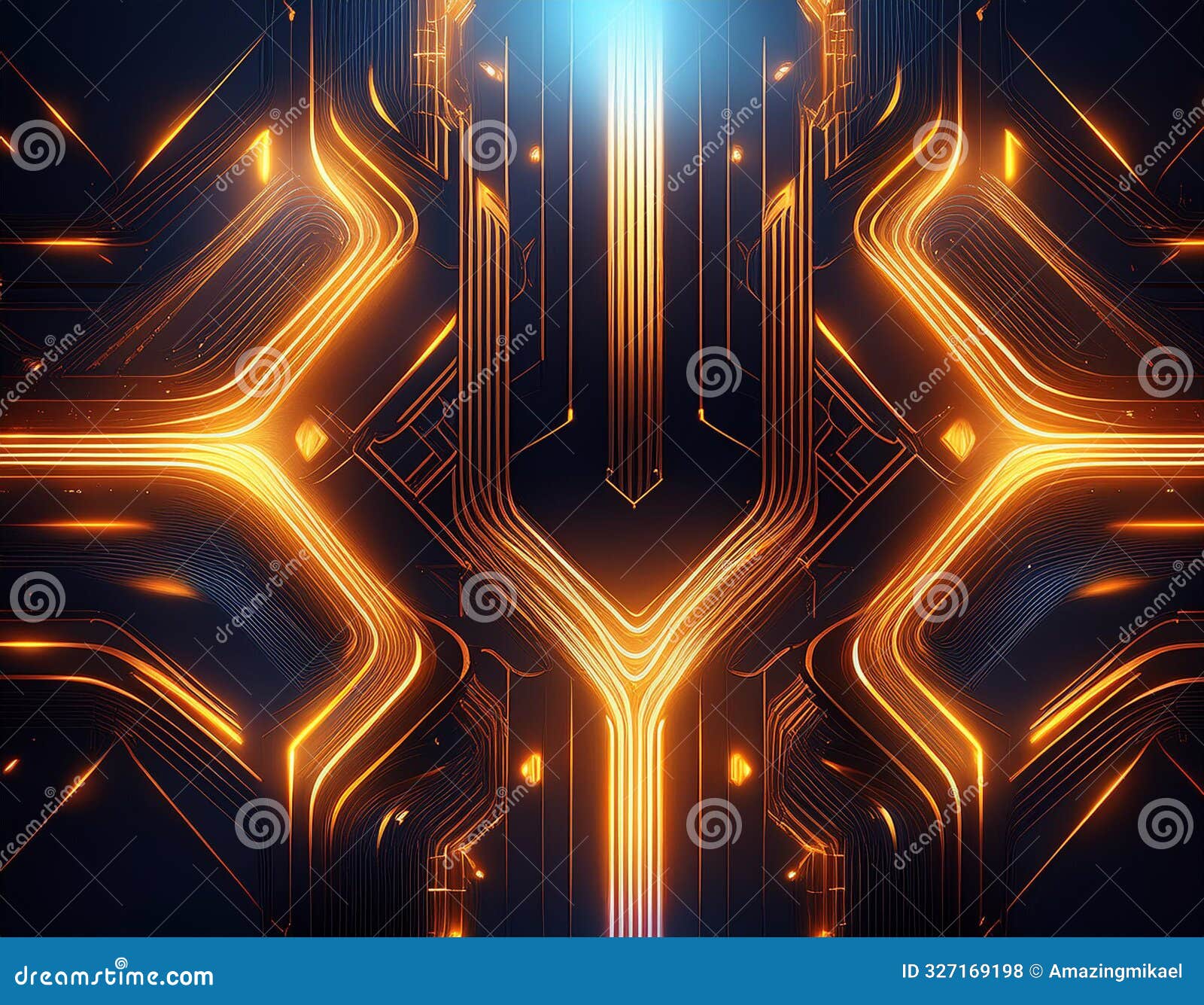 Sleek Technology Background with Circuit Patterns and Glowing Lines ...