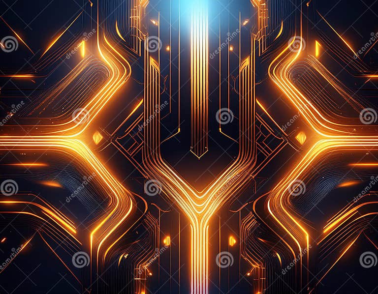 Sleek Technology Background with Circuit Patterns and Glowing Lines ...