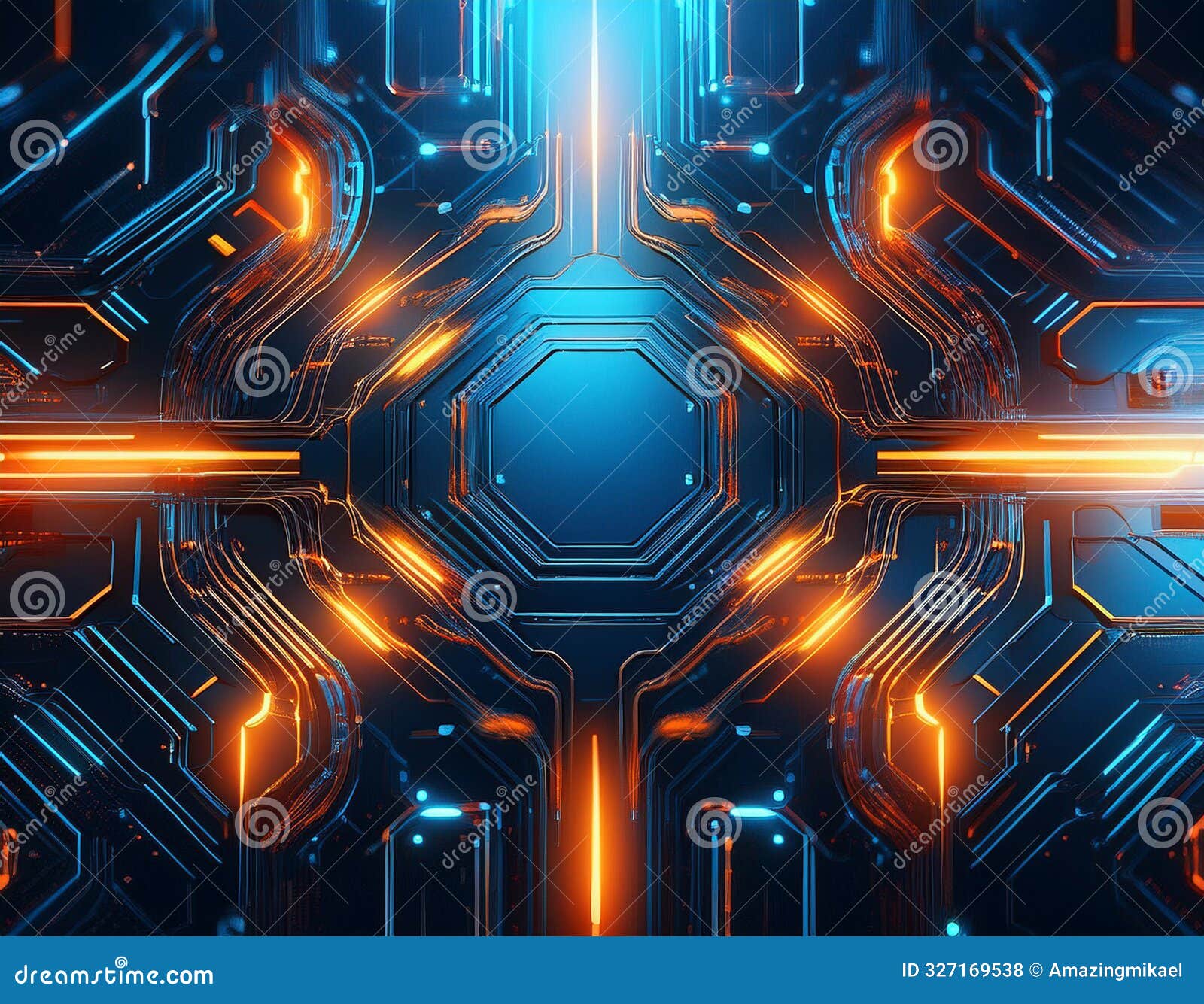 Sleek Technology Background with Circuit Patterns and Glowing Lines ...