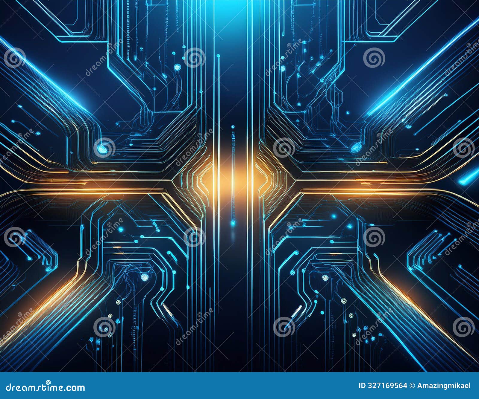 Sleek Technology Background with Circuit Patterns and Glowing Lines ...